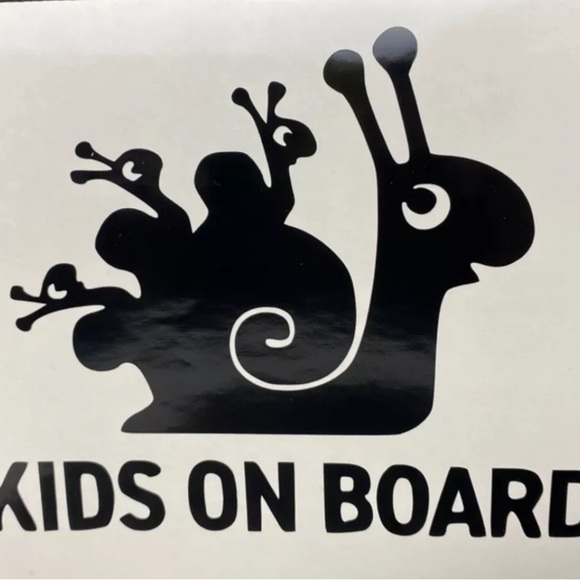Hand Crafted | Office | Kids On Board Snail Family Black Vinyl Car ...